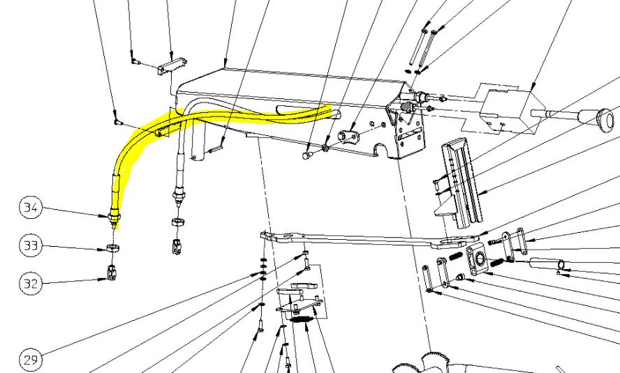 cable commande hydraulique ELIET engazonneuse gzc1000 BK154601000 ...